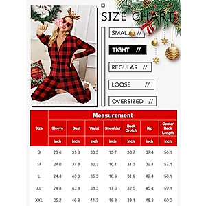 Ekouaer Christmas Onesie Women Hooded Jumpsuit Long Sleeve Zip Up One Piece Pajamas Novelty Sleepwear Buffalo Plaid M
