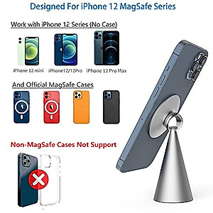 Yikda Cell Phone Stand for MagSafe Charger - Magnetic Phone Holders Desktop Stand - for iPhone12 Series & iphone13 Series Stand (Silver)