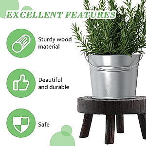 Wooden Step Stools,Small Portable Wood Stepping Stools with Smooth Cutting Edge for Kids Adults,Non-SlipRound Step Stool for Bedroom Living Room Blcony Bathroom Kitchen ﻿(L,Color:Dark Brown)