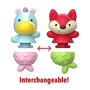 Skip Hop Baby Bath Toy, Zoo Mix & Match Flippers, Unicorn/Fox (Discontinued by Manufacturer)