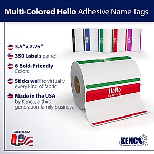 350 Pack Hello My Name is Stickers Identification Badges, 3.5" X 2.25" Peel and Stick for Conferences, Offices and Schools - Made in The USA (Blue 1 Pack)