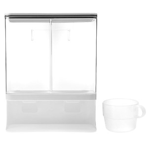 QWORK 105 Oz Wall-Mounted Laundry Beads Detergent Dispenser - Plastic Scent Booster Beads Storage Container for Laundry Room, Kitchen, and Bath - Rice Dispenser, Solid Grain Organizer