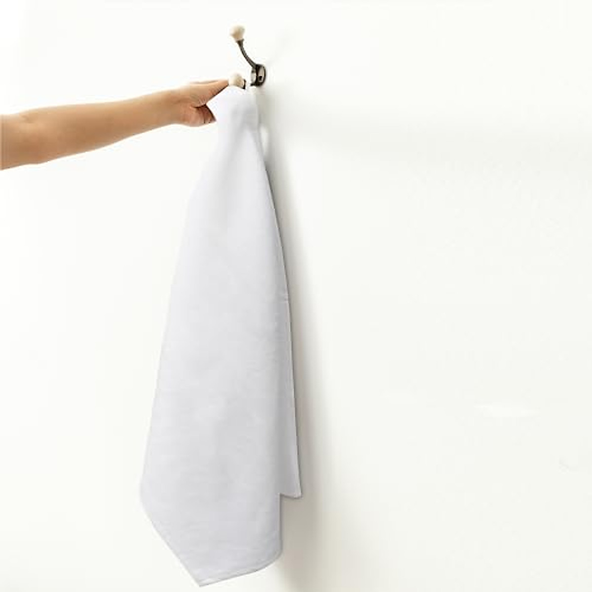 DG Collections Terry Dish Towels, 100% Cotton Kitchen Towels, Set of 6 (18x28 inch) Hand Towels - 400 GSM, Absorbent Terry Cloth Dish Towels for Kitchen, Soft Tea Towels - White Color