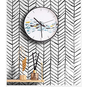 Taogift 17.7x117 Inches Peel and Stick Vinyl Black and White Striped Geometric Contact Paper Wallpaper for Walls Shelves Cabinets Dresser Drawer Furniture Decal Removable