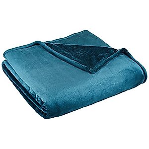 Thesis Fleece Cashmere Plush Bed Blanket Teal Full Queen Size Blanket – Soft Cozy Plush Luxury Microfiber Blanket, 90x90 Inches