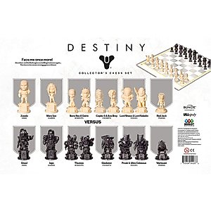 USAOPOLY Destiny Chess Set | Destiny 2 Video Game Chess Game | 32 Custom Sculpt Collectable Figure Chess Pieces and Custom Chess Board