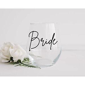 Bride Stemless Wine Glass, Bride Wine Glass, Gift for Bride, Gift for Her, Wedding Gift