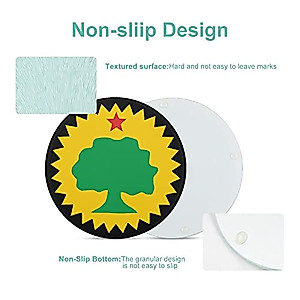 Flag of The Oromo Printed Round Cutting Board Glass Chopping Blocks Mats Food Tray for Home Kitchen Decoration
