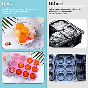 2 Pack Baby Food Containers, Freezer Tray with Lid, BPA Free Silicone Molds, 12 Cubes & 10 Cubes, Individual 75ml Per Cube, Perfect for Homemade Baby Food, Breast Milk- Microwave, Oven