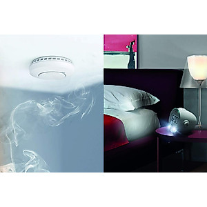 Bellman & Symfon Safe Fire Alerting Solution – Smoke Detector for Hard of Hearing - Wireless Smart Home Safety Alarm Includes Smoke Alarm Transmitter, Alarm Clock Receiver with Guiding Night Light