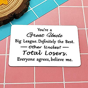 Father Day Gift for Uncle Engraved Wallet Card Insert for My Uncle Metal Wallet Insert Card Gift from Nephew Niece to Uncle Christmas Birthday Gift for Men Gift for Valentine Present for Uncle Brother