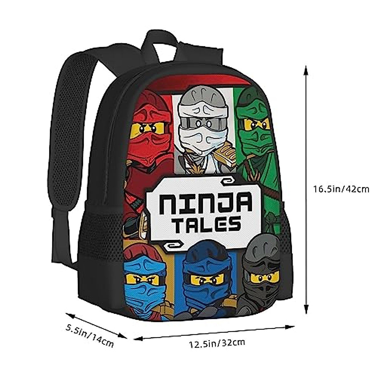 MILX Ninja Anime Backpack 3d Printing Character Pattern Backpack Cartoon Backpack Lightweight Backpack Casual Daypack Ninja Anime Fan Gift