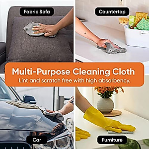 Superio Cotton Terry Washcloths Grey Towels 100% Cotton Cleaning Cloth 16" Rags Wash Clothes for Body and Face, Spa Towels, Multi Purpose (12 Pack)