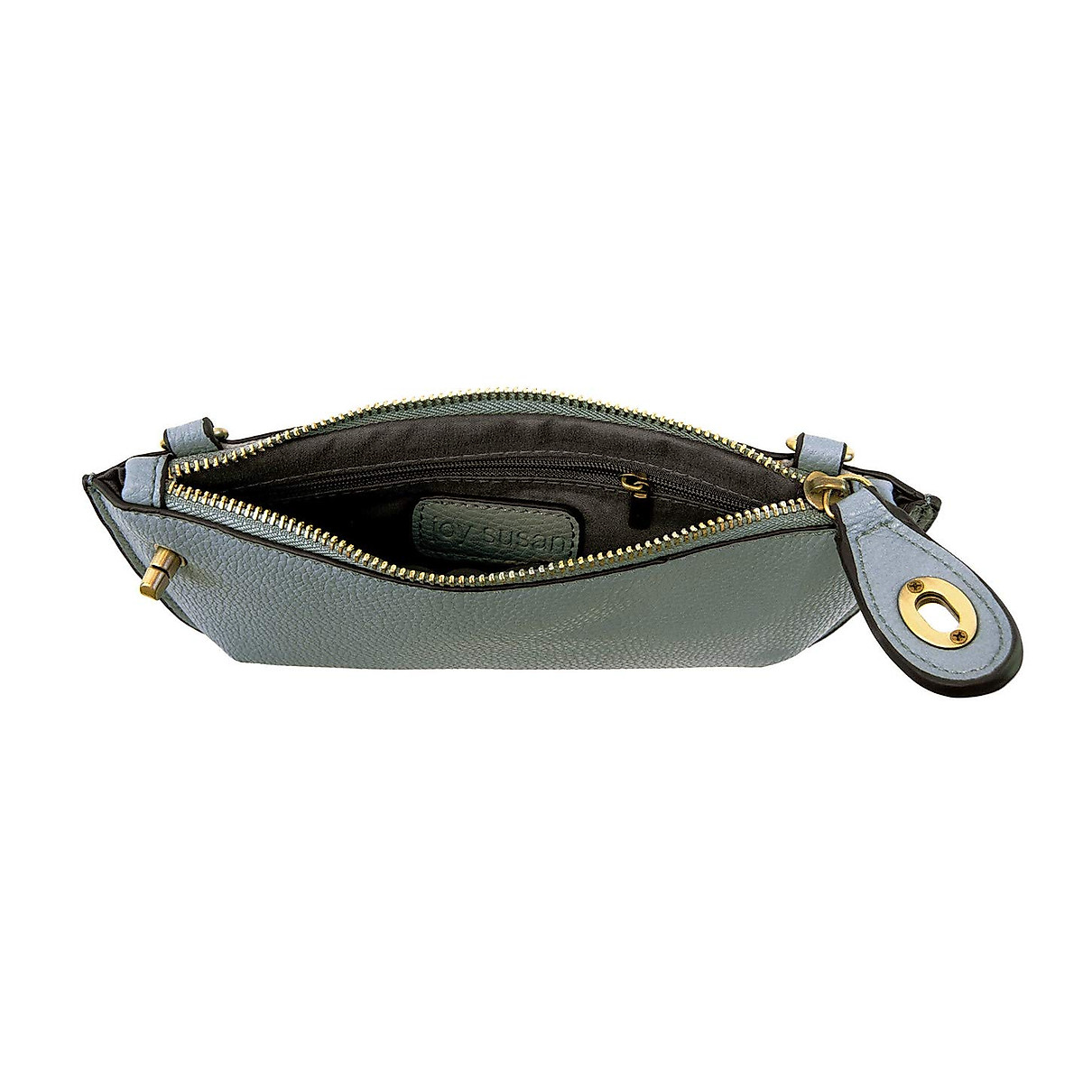 Joy Susan Women's Fashion Purse Mini Crossbody Wristlet Clutch Handbag - Mineral Blue