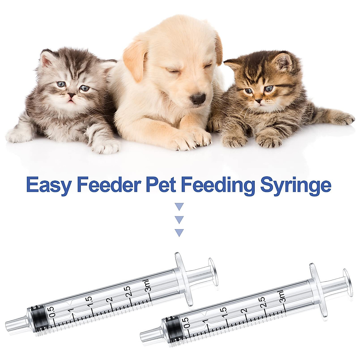 Nuanchu 30 Pcs 3ml Liquid Syringe Pet Feeding Plastic Syringes Dog Oral Food Measuring Syringe Tools for Cats Dogs Kitten Puppy Bunny Small Animals Newborn Pet Feeder Nursing Supplies
