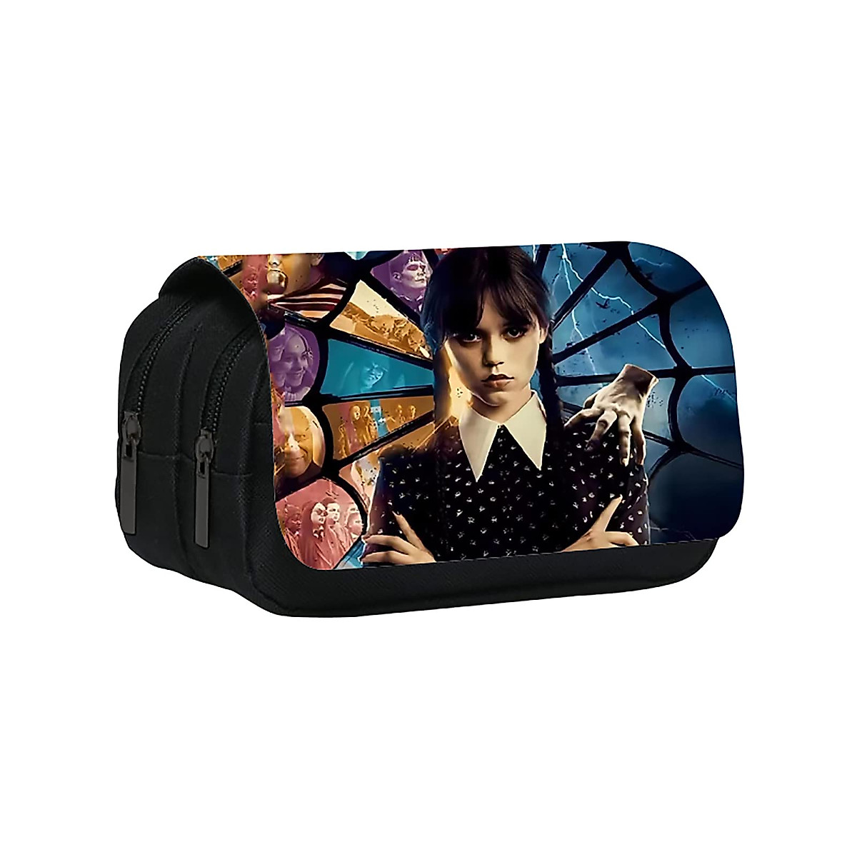 Joliesse Large Capacity Pencil Case with Zipper Pencil Pouch Multi-Purpose Pen Bag (Black)