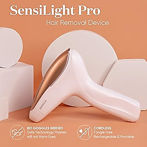 Sensica Cordless SensiLight PRO Rechargeable RPL Hair Removal Device - Permanent IPL for Women and Men - Painless Unlimited Flashes Wireless at Home. Body & Facial Hair Remover - XL Window 1.4x0.5