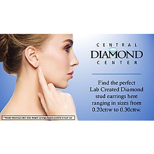 Central Diamond Center Lab Grown Round Diamond Earrings Sterling Silver, 14K Gold Post 0.30ctw (0.28-0.33ctw) Platinum Plated