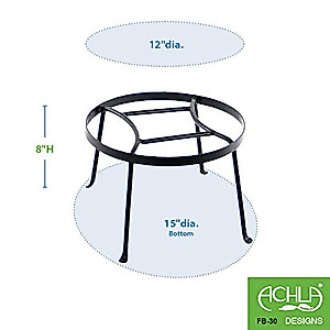 Achla Designs FB-30 Argyle Wrought Iron Plant Stand, 8-inch H, Graphite