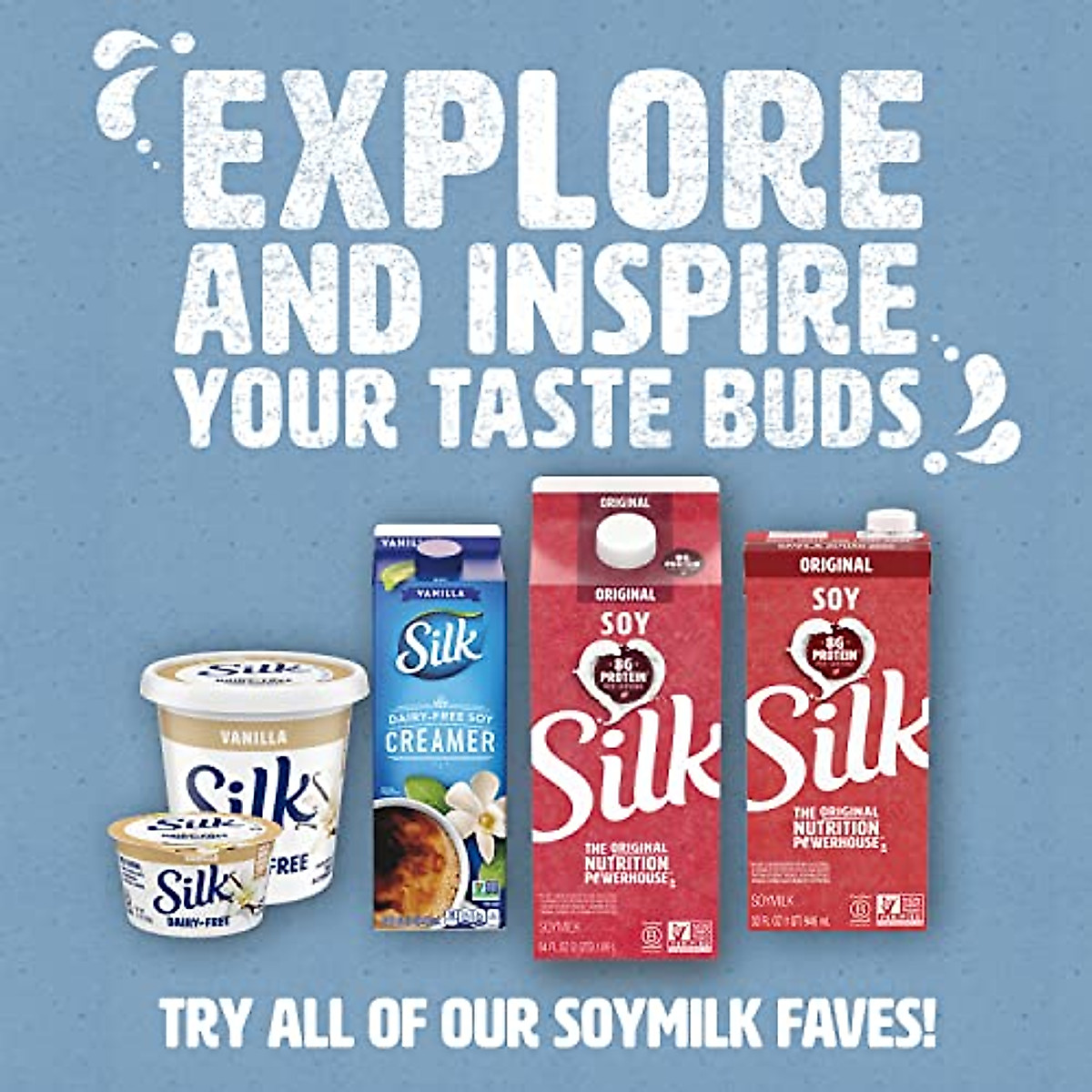 Silk Shelf-Stable Soy Milk, Vanilla, Dairy-Free, Vegan, Non-GMO Project Verified, 1 Quart (Pack of 6)