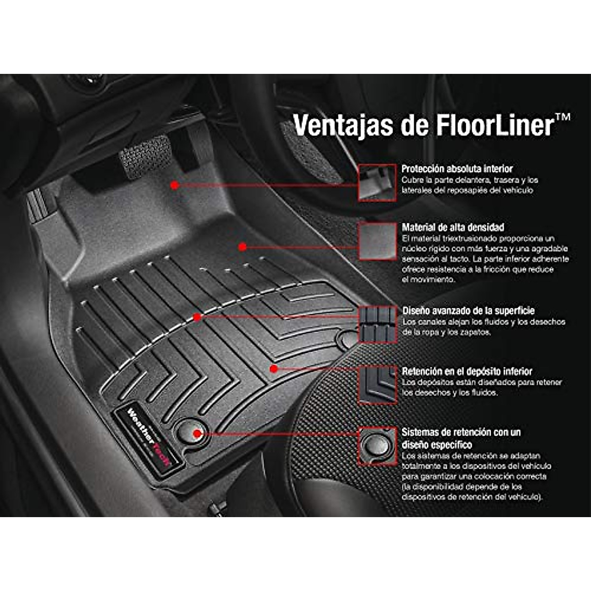 WeatherTech Custom Fit FloorLiners for Ford Super Duty, F-150-2nd Row (446975), Black