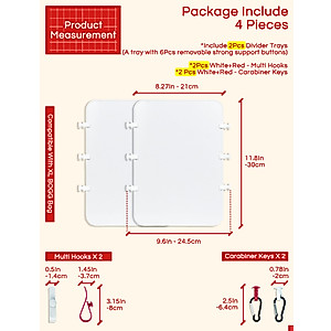 AmberObject 2-Pack Divider Tray for Bogg Bag Accessories - Durable and Portable Bogg Bag Divider with Bonus Hooks, Ideal for Organizing Your Beach Bag