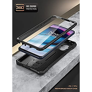 Poetic Revolution Series Case for OnePlus Nord N20 5G, [6FT Mil-Grade Drop Tested], Full-Body Rugged Dual-Layer Shockproof Protective Cover with Kickstand and Built-in-Screen Protector, Black