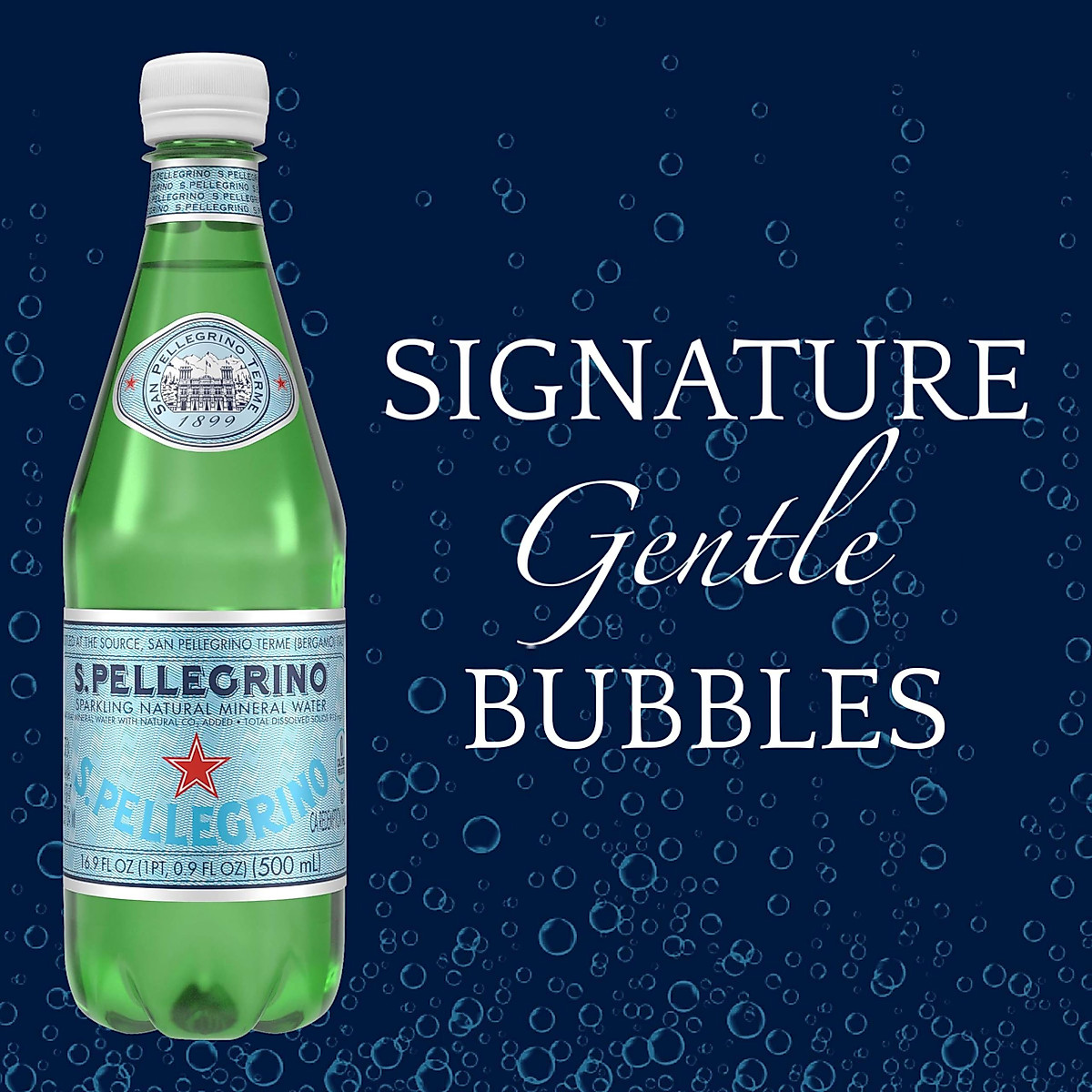 S.Pellegrino Sparkling Natural Mineral Water, Plastic Bottles, 16.9 Fl Oz (Pack of 12)