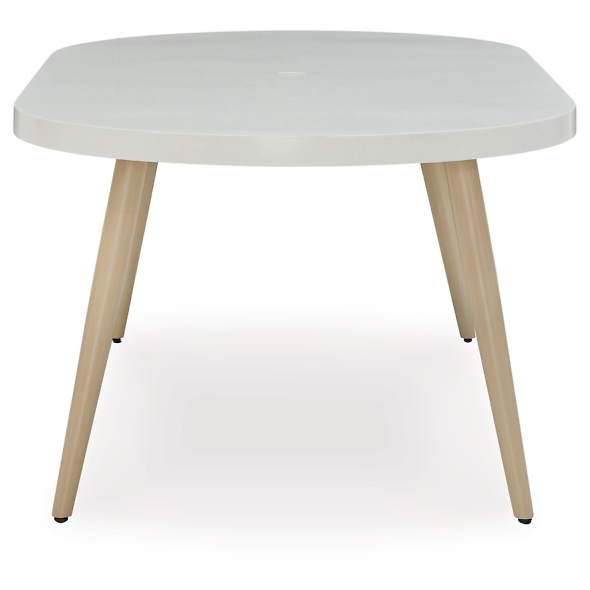 Signiture Design by Ashley Seton Creek Outdoor Dining Table, 80" W x 42" D x 29" H, White & Light Brown