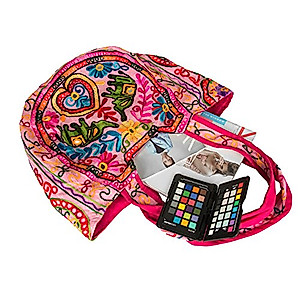 TribeAzure Pink Elephant Canvas Shoulder Bag Handbag Tote Purse Casual Spacious Summer Spring Top Handle Large