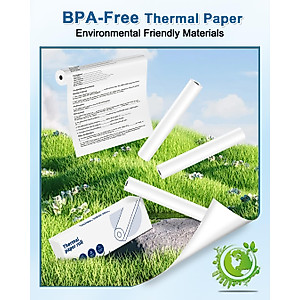 Memoking Portable Printer for Travel, Bluetooth Thermal Printer Support 8.5" X 11" US Letter & A4 Size Thermal Paper, Inkless Printer Compatible with iOS, Android & Laptop for Office, Home, School