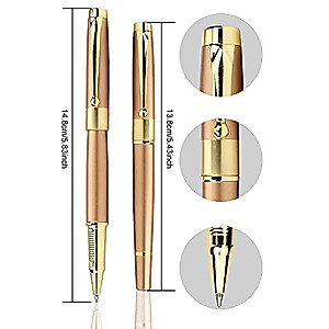 1314 Free Engraving pen Personalized custom pens Roller Ballpen, rose gold Ballpoint pen, Ball pen, Medium Refill Pen Black Ink, Custom Gifts for Men, Women, Classy Gift Box (rose gold Style 1)