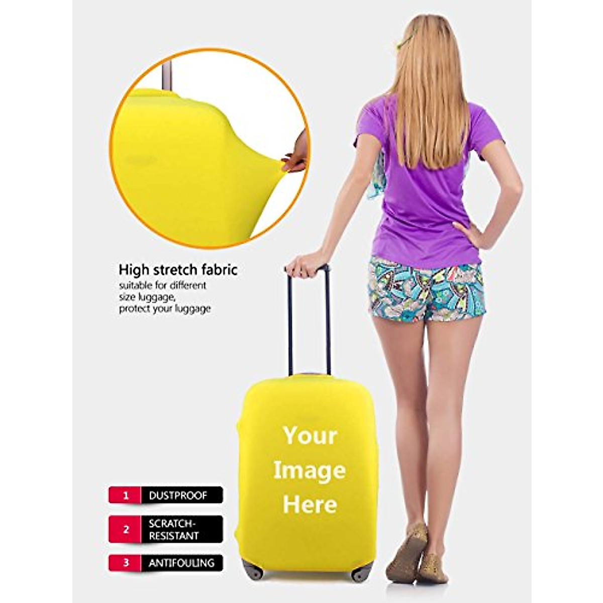 Cozeyat Luggage Cover Dust Proof Suitcase Cover Elastic Luggage Protector Spandex Fits 18-28 Inch for Travel Summer Beach Holiday