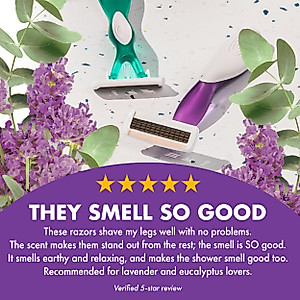 BIC Soleil Escape Women's Disposable 4-Blade Razors, Bikini Line Razor with Lavender & Eucalyptus Scented Handles, 12-Pack