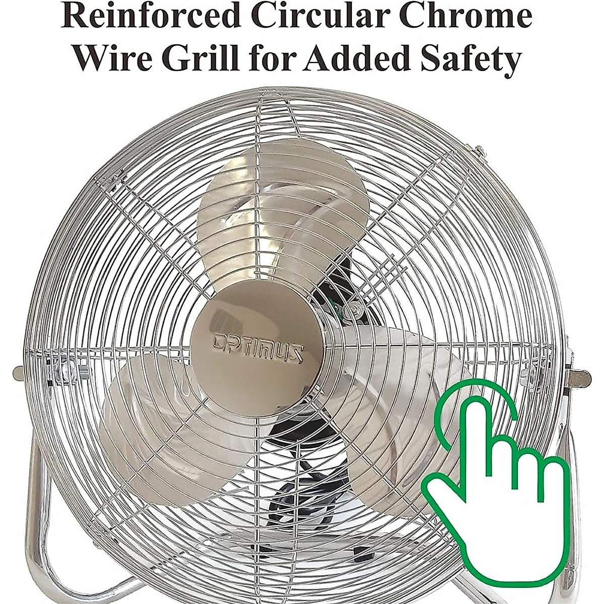 Optimus F-4122 F-4122 3-Speed 40-Watt 12-In. Industrial-Grade High-Velocity Floor Fan