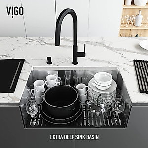 VIGO Mercer 30 inch L x 20 inch W Undermount Stainless Steel Single Bowl Kitchen Sink with Accessories - Kitchen Sink VGR3020CK1