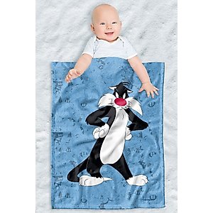 LOGOVISION Looney Tunes Lightweight Baby Blanket, 30"X40", Sylvester Character Unisex for Infants Girls & Boys
