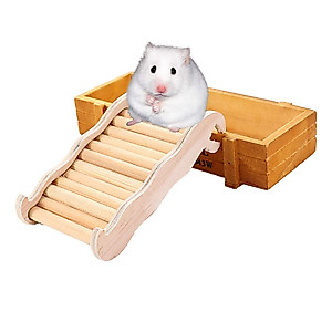 Leadigol Hamster Climbing Toy Wooden Ladder Bridge Squirrel Guinea Pigs Small Animals Ramp Bridge, Long Climbing Wooden Ladder for Hamsters Mice Mouse Gerbils Sugar Glider Rat and Other Small Animals