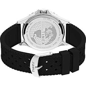 Timex Men's Navi XL 41mm Watch – Stainless Steel Case Blue Dial with Black Silicone Strap