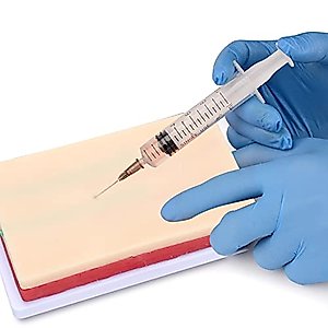 RONTEN Injection Training Pad Model, Silicone Human Skin Model, Repeatable Training Injections, Sutures, Embedding 4 Veins and 3 Skin Layers