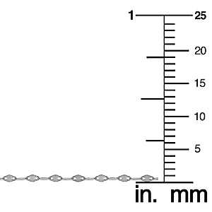 Kooljewelry 14k White Gold 1.2 mm Mirror Flat Link Chain Necklace