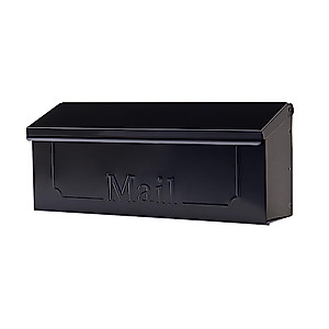 ARCHITECTURAL MAILBOXES Townhouse Galvanized Steel, Wall-Mount Mailbox, Black Small
