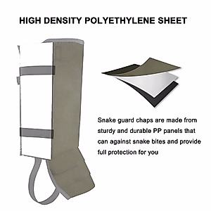 MDSTOP Snake Gaiters Leg Guards, Waterproof Snake Guards, Adjustable Snake Bite Protection for Lower Legs, Snake Chaps for Men & Women, Snake Proof Gaiters for Hunting,Outdoor and Farm Working