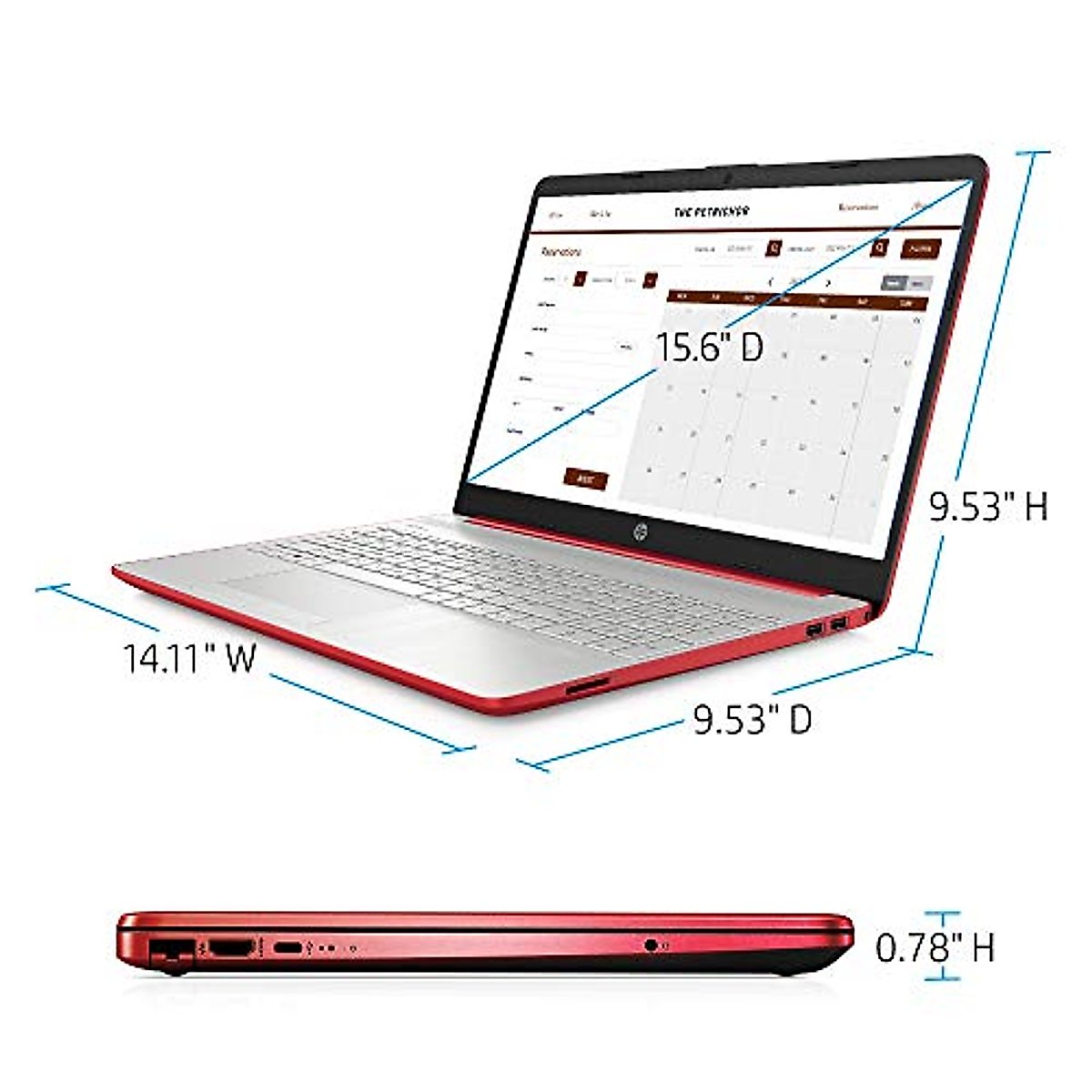 HP Notebook 15 Business Laptop I 15.6” HD SVA Display I Intel 4-Core Pentium Silver N5000 Processor I 4GB DDR4 128GB SSD I USB-C I HDMI Office365 Win10 Red + 32GB MicroSD Card