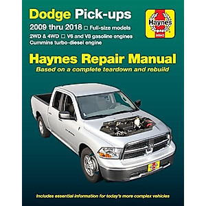 Dodge V6 & V8 Gas & Cummins turbo-diesel Pick-ups (09-18) Haynes Repair Manual (Does not include 2009 fleet models with the 5.9L diesel engine or the 3.0L V6 diesel engine.) (Haynes Automotive)