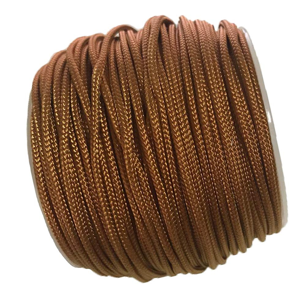Y-Axis Roll of 60 Yards 2.0mm Light Brown (Bronze) Braided Nylon Lift Shade Cord with 6 Pack Brown Wood Cord Knobs + Soft Tape