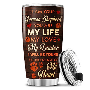 Best Handle, Dog Mom Gifts, Tumbler 20 Oz With Lid And Straw, Dog German Shepherd
