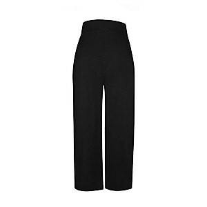 MESLIMA Palazzo Pants for Women High Waist Wide Leg Stretchy Loose Fit Casual Trousers with Pocket