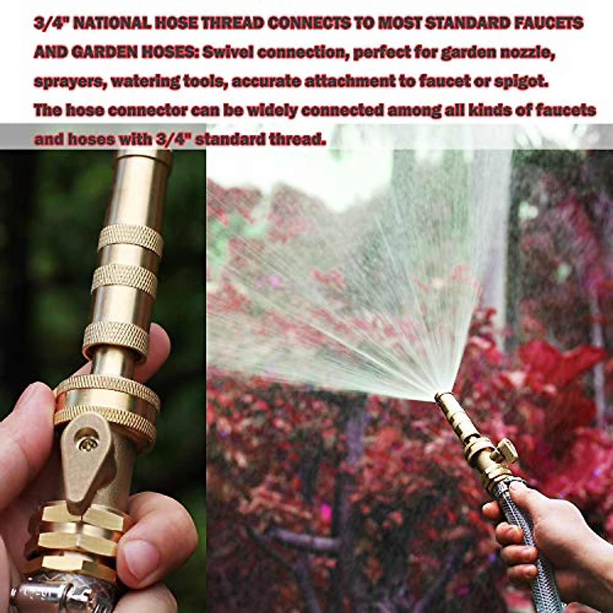 YELUN Garden hose shut off Valve- 3/4”Heavy Duty Brass Shut Off Valve Hose ball Valve Garden Hose Connector 2 Set