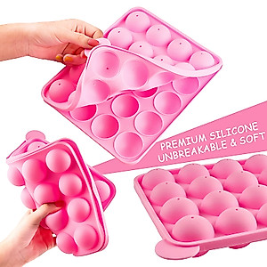 Ocmoiy Cake Pop Mold Set of 262 - including 20 Cavities Silicone Cake Pop Molds, Cake Pop Sticks, Cake Pop Wrappers, Sliver Twist Ties, Decorating Pen